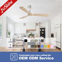 China 52 Inch Solid Wood Ceiling Fan with DC Motor and Solid Wood Blades for Modern Interiors for sale