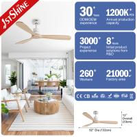 China 52 Inch Solid Wood Ceiling Fan with DC Motor and Solid Wood Blades for Modern Interiors for sale