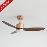China 52 Inch Wood Grain ABS Blade DC Motor Ceiling Fan with Dimmable LED Light for sale