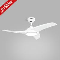 China 42 Inch White Modern Ceiling Fan with DC Motor and Remote Control Dimmable LED Light for sale