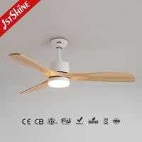 China 52 Inch Decorative Ceiling Fan with Solid Wood Blades and Energy Efficient DC Motor for sale