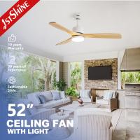 China 52 Inch Decorative Ceiling Fan with Solid Wood Blades and Energy Efficient DC Motor for sale