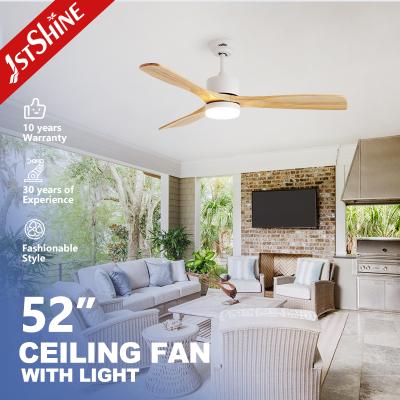 China 52 Inch Decorative Ceiling Fan with Solid Wood Blades and Energy Efficient DC Motor for sale