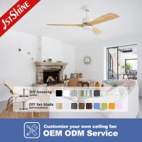 China 52 Inch Decorative Ceiling Fan with Solid Wood Blades and Energy Efficient DC Motor for sale