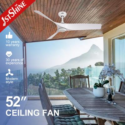 China 52 Inch Modern White Ceiling Fan with Silent DC Motor and 3 ABS Blades for sale