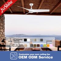 China 52 Inch Modern White Ceiling Fan with Silent DC Motor and 3 ABS Blades for sale