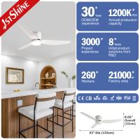 China 52 Inch Low Profile DC Motor Plastic Ceiling Fan with Flush Mount Design for sale