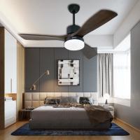 China CCC Energy Saving Black Low Profile Bedroom Ceiling Fan Led Light Time Set for sale