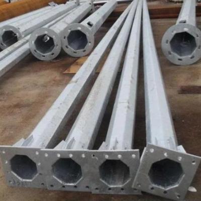 China Outdoor Octagonal Galvanised Steel Poles with Flange for sale