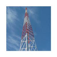 China 4 Legs Angular Galvanized Lattice Telecom Steel Tower 30kph White Red Spraying Color for sale