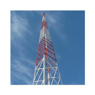 China 4 Legs Angular Galvanized Lattice Telecom Steel Tower 30kph White Red Spraying Color for sale