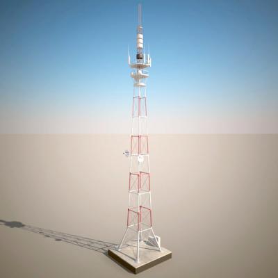 China OEM Communication Tower 4 Leg Galvanized Tubular Steel Lattice Lightning Mast for sale