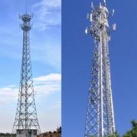 China 4 Legged Telecommunication Angular Steel Lattice Tower 60m Hot dip galvanization for sale