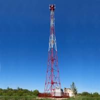 China 4 Legged Lattice Telecom Tower 45m Galvanized Steel Pylon Self Support Lattice Mast for sale