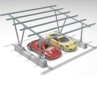China Framed Q235B 2 Cars Steel Carport Structure With Solar Panels Snow Load 1.5kn/sqm for sale