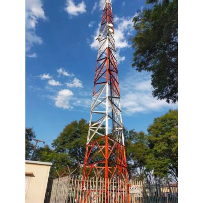 China 35m Triangle Telecom Steel Lattice Tower 150kmph With Color Coating for sale