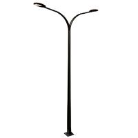 China Q235B Dual Arm Brackets Galvanized Steel Light Pole 18m 20 Years Lifespan for sale