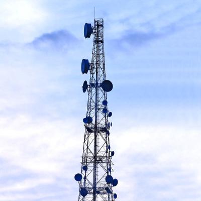 China 30m To 60m BTS Telecom Steel Lattice Tower 3 Legs 4 Legs Customized for sale