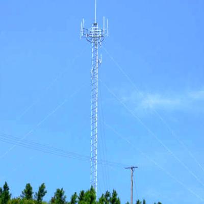 China 45m Galvanized Steel Guyed Lattice Tower With Bolting Assembly For Cellular Station for sale
