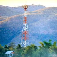 China Galvanized Steel Telecom Tower With White And Red Painting For ICAO Standard for sale