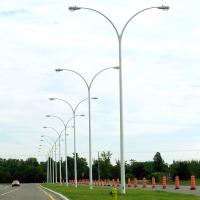 China Efficient 76mm Galvanized Steel Lighting Poles for Street Road Ways And Highways for sale