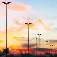 China Customized Diameter Galvanized Street Light Pole Silver Color 6m To 12m Height for sale