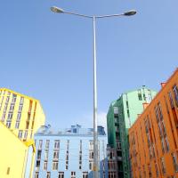 China Double Arms LED Light Pole For High Standard Roadway Lighting for sale