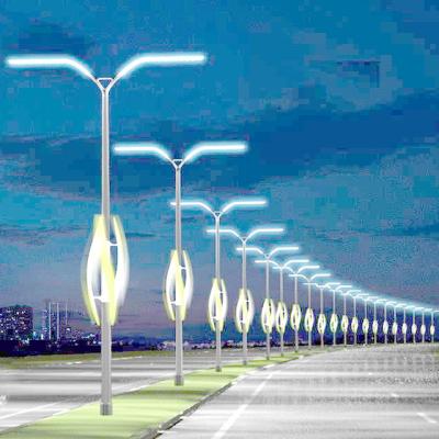 China Galvanized Steel 100W Street Light Pole With IP65 Rating And Base Plate for sale