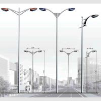 China Galvanised Steel Outdoor Street Light Pole 6m To 12m Height for sale