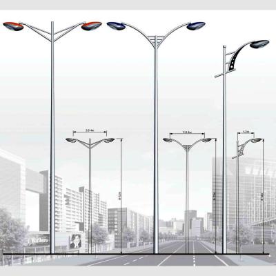 China Galvanised Steel Outdoor Street Light Pole 6m To 12m Height for sale