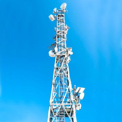 China 60m Mild Steel Self Support Lattice Tower 4 Legs Free Standing for sale