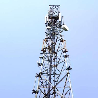 China Galvanized Steel Four Legs Lattice Mast BTS Cell Signal Transmission Tower for sale