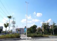 China Q235 Steel Pipes Galvanised Street Light Pole Double Arm Tapered for sale