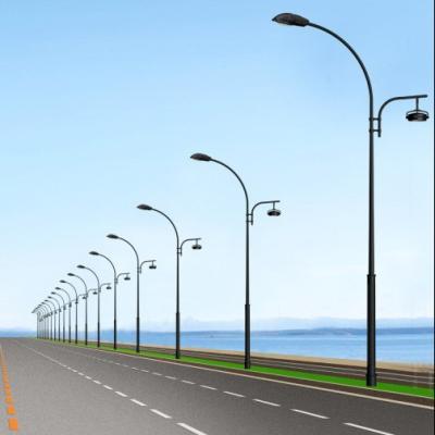 China Roadway Highway Galvanised Street Light Pole Double Arm 50m Self Supporting for sale