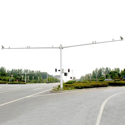 China Y Shape Dual Arms Galvanised Steel Pole Camera Cantilever 6x10m Traffic  Signal Light Support for sale