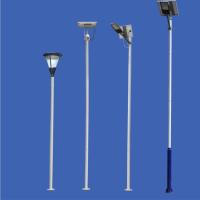 China 5m Height Round Power Solar Street Light Pole Galvanized Lamp Post for sale