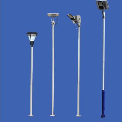 China 5m Height Round Power Solar Street Light Pole Galvanized Lamp Post for sale