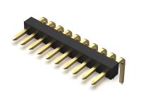 China Pin Header Connector 1.0mm Single Row Right Angle TYPE 1*2PIN To 1*40PIN H=1.0mm for sale