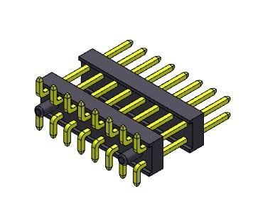 China Pin Header Connector 2.54mm Dual Rows SMT TYPE  With Pegs 2*2PIN To 2*40PIN for sale