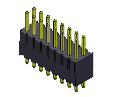 China Pin Header Connector 2.54mm Dual Row DIP TYPE 2*2PIN To 2*40PIN H=7.40MM for sale