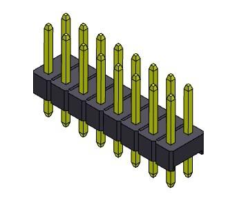 China 2.54mm Pitch Dual Row Pin Header Connector with 600V AC Dielectric Withstanding Voltage for PCB Board to Board Connection for sale