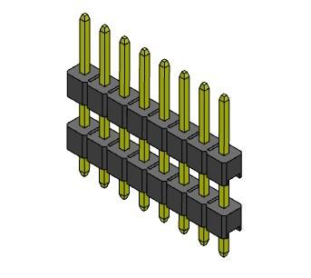 China Pin Header Connector 2.54mm Dual Row Straight TYPE 1*2PIN To 1*40PIN for sale