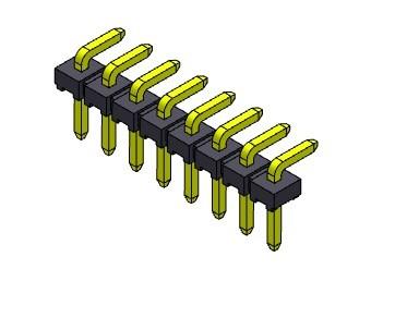 China 2.54mm Pitch Single Row Right Angle Type Pin Header Connector for Board to Board Connections for sale