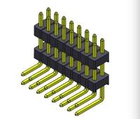 China Pin Header Connector 2.54mm Dual Row R/A TYPE 2*2PIN To 2*40PIN H=2.54MM for sale