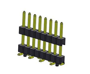 China Pin Header Connector 2.54mm Pitch Dual Rows SMT Type with Pegs 1*2PIN to 1*40PIN for Board to Board Connection for sale