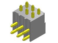 China 2.54mm Single Row R/A TYPE Pin Header Connector 2*2PIN To 2*40PIN H=7.40MM for sale