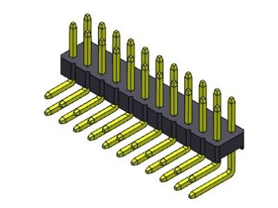 China Pin Header Connector 2.00mm Dual Row  Right Angle TYPE 2*2PIN To 2*40PIN H=2.00MM for sale