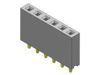 China 2.54mm Single Row Dip Female Header Connectors 1*2PIN To 1*40PIN H=8.50mm for sale