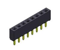 China Female Header Connector 2.54mm Single Row Dip TYPE 1*2PIN To 1*40PIN H=5.00mm for sale
