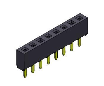 China Female Header Connector 2.54mm Single Row Dip TYPE 1*2PIN To 1*40PIN H=5.00mm for sale